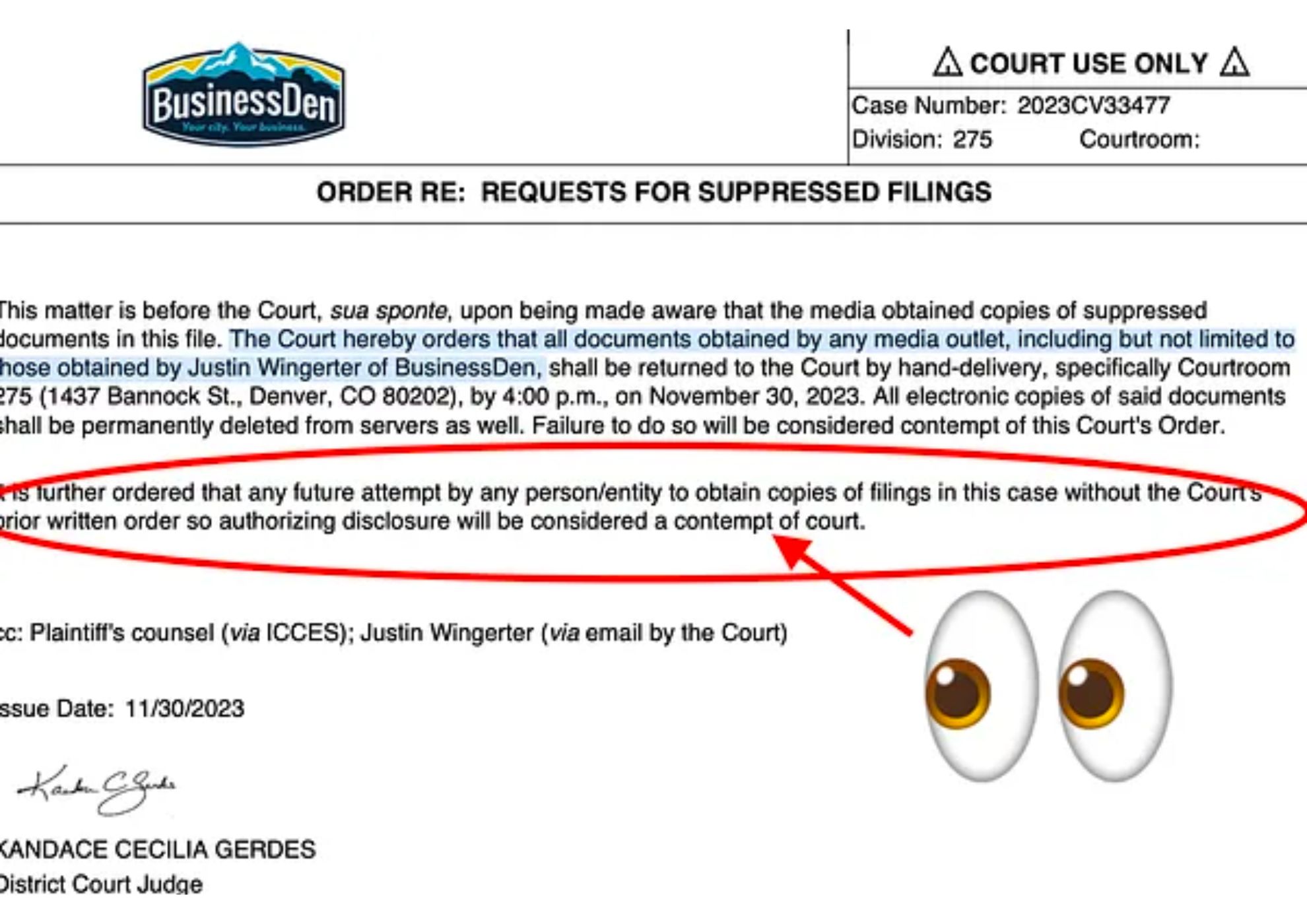 Inside the News: A Colorado Reporter Defies and Fights a Judge’s Order ...
